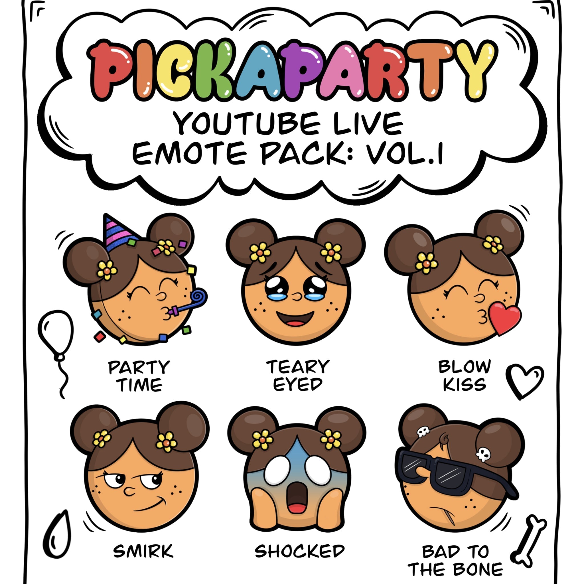 PICKAPARTY - YOUTUBE EMOTE PACK: VOL. 1 – Pickaparty
